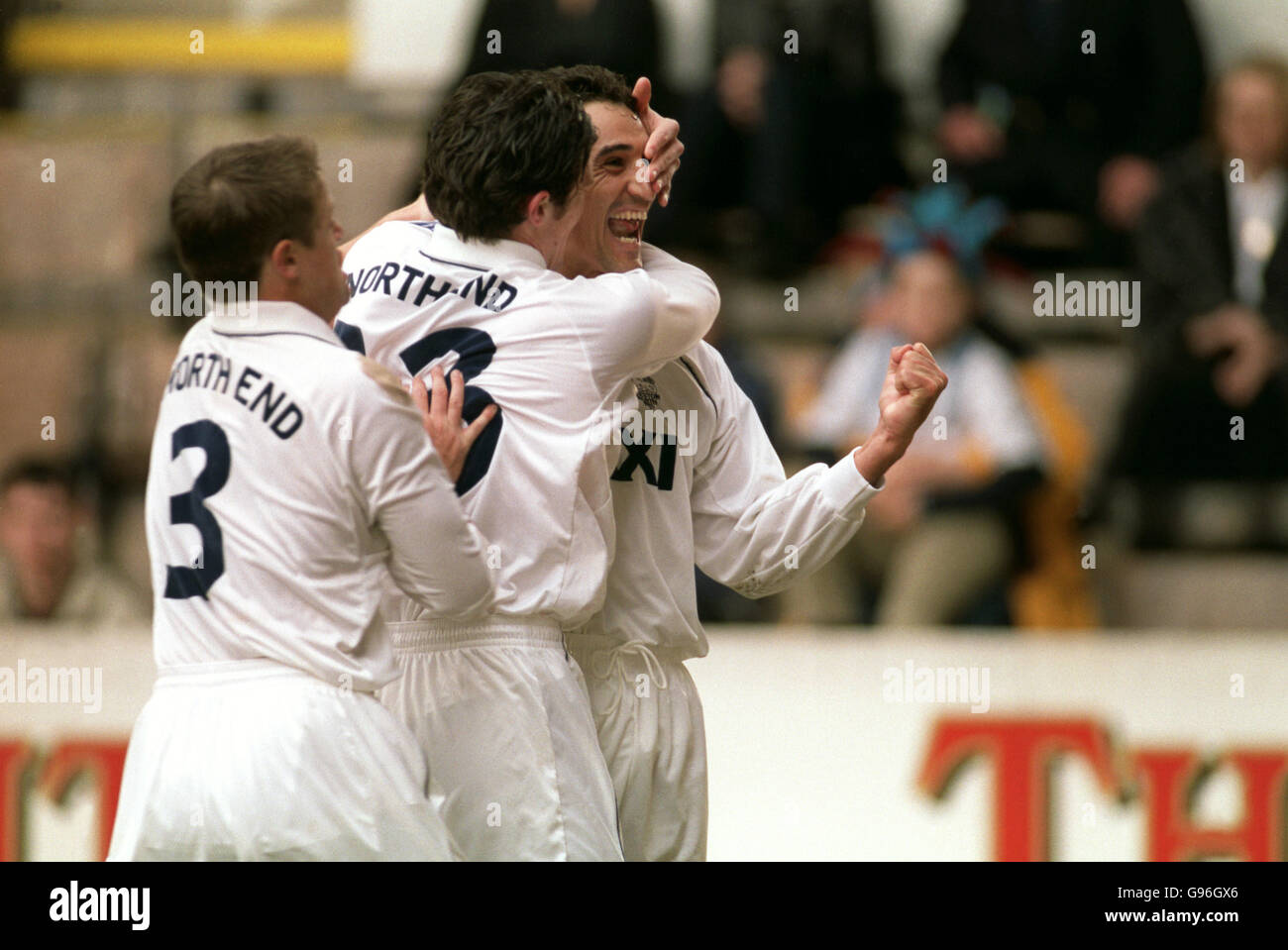 Preston North End's Kurt Nogan (facing) celebrates with Jonathon (corr ...
