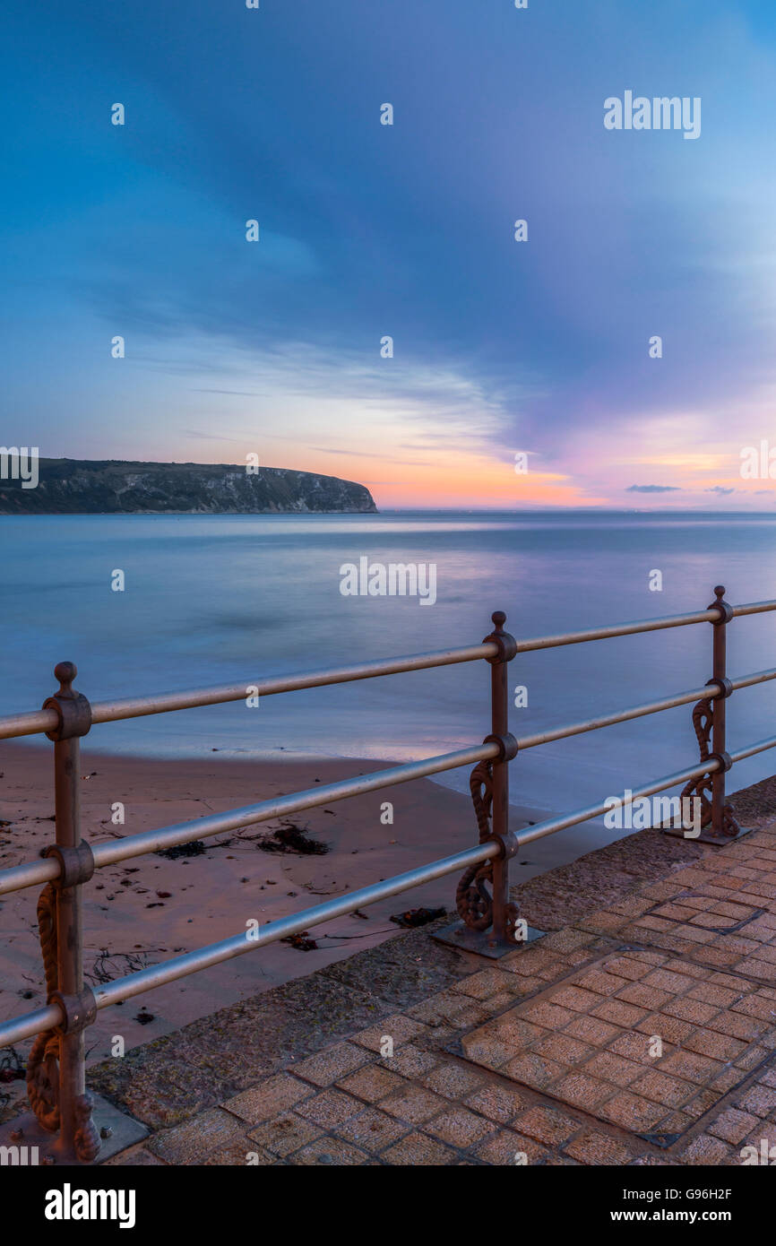 View the sunrise from Swanage beach Stock Photo - Alamy