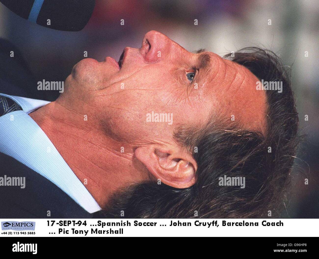 Spanish Soccer. Johan Cruyff, Barcelona coach Stock Photo - Alamy