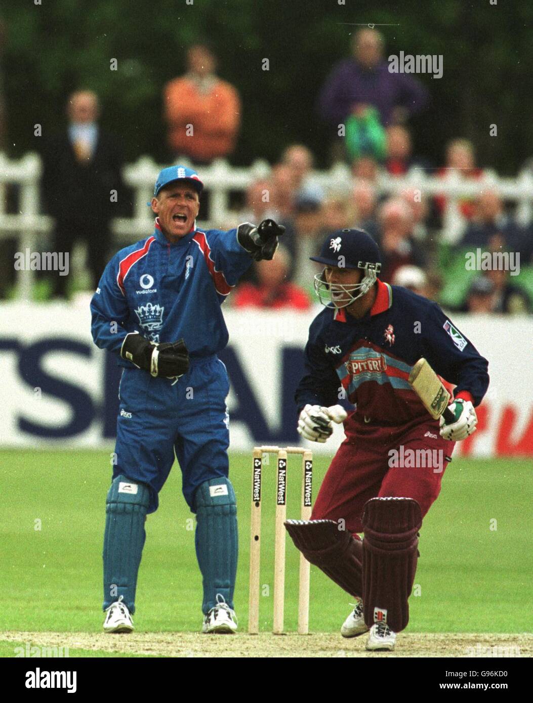 Englands captain alex stewart makes changes to his fielders hi-res ...