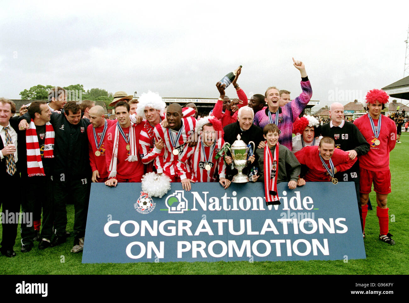 Division Three Champions Brentford celebrate winning the League after ...