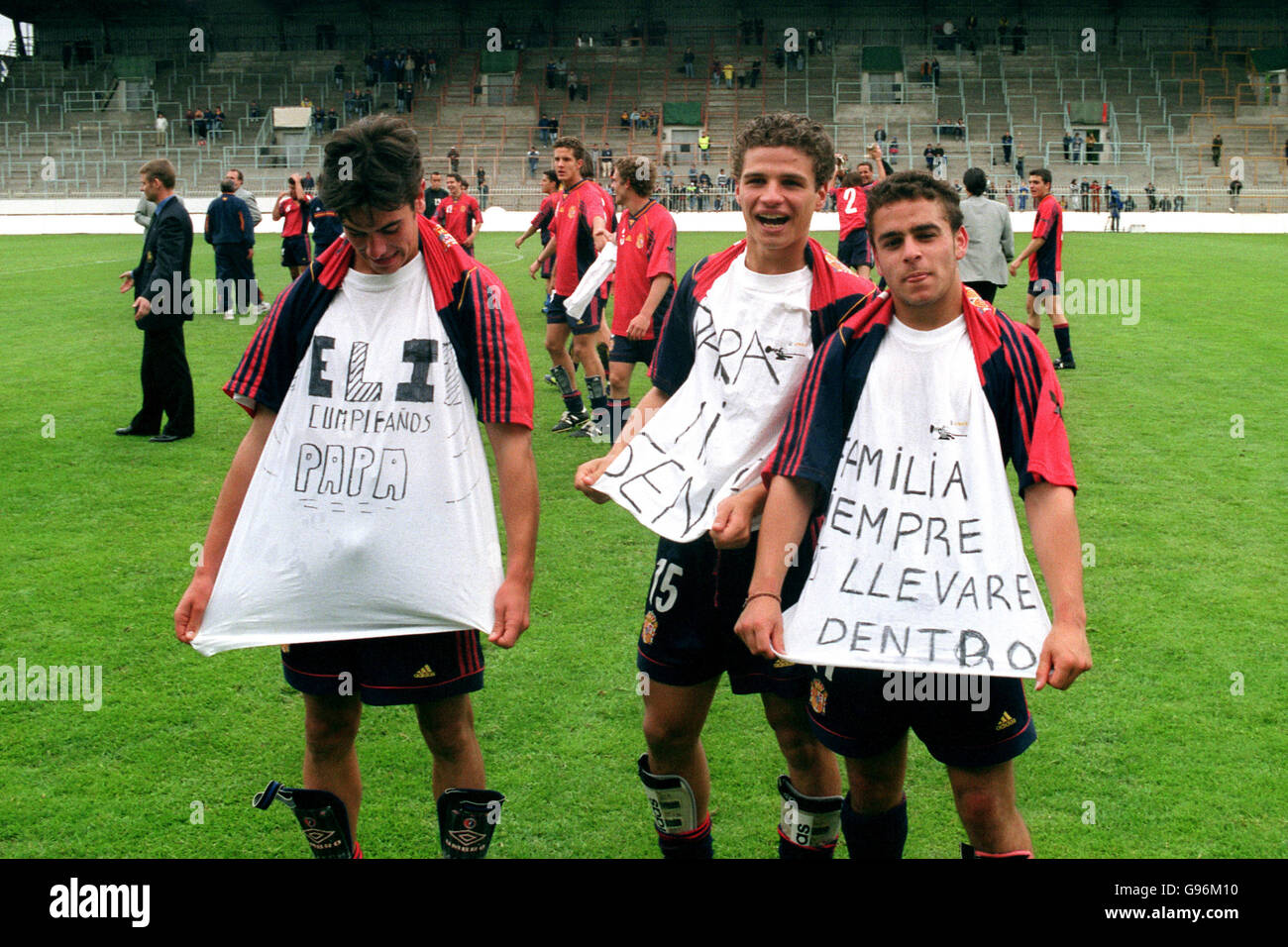 Victorious spain players reveal messages written on their tee shirts hi ...