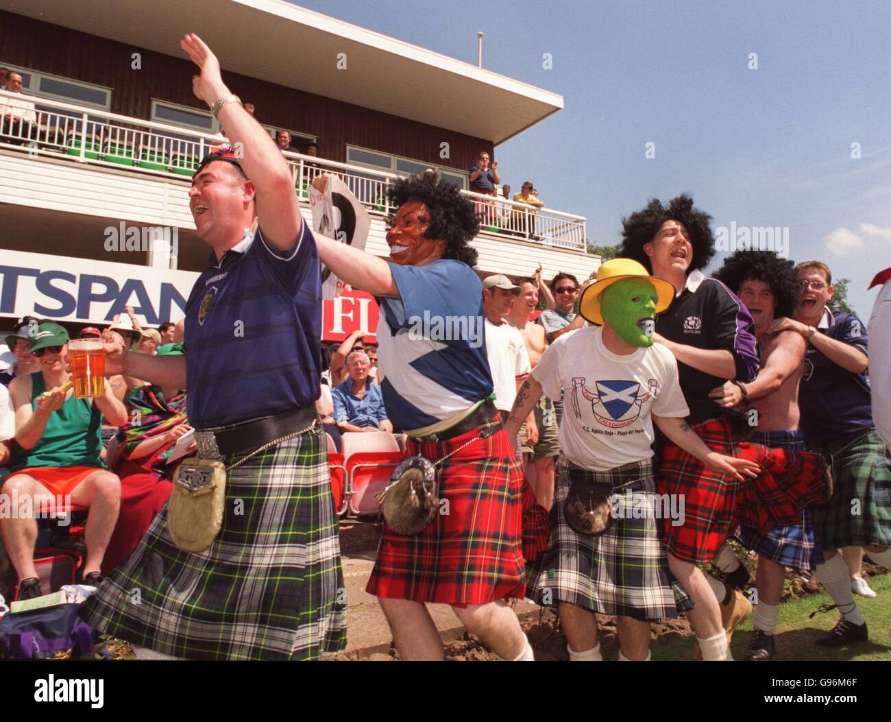 Scotland Fans enjoy the game despite Scotland's defeat Stock Photo - Alamy