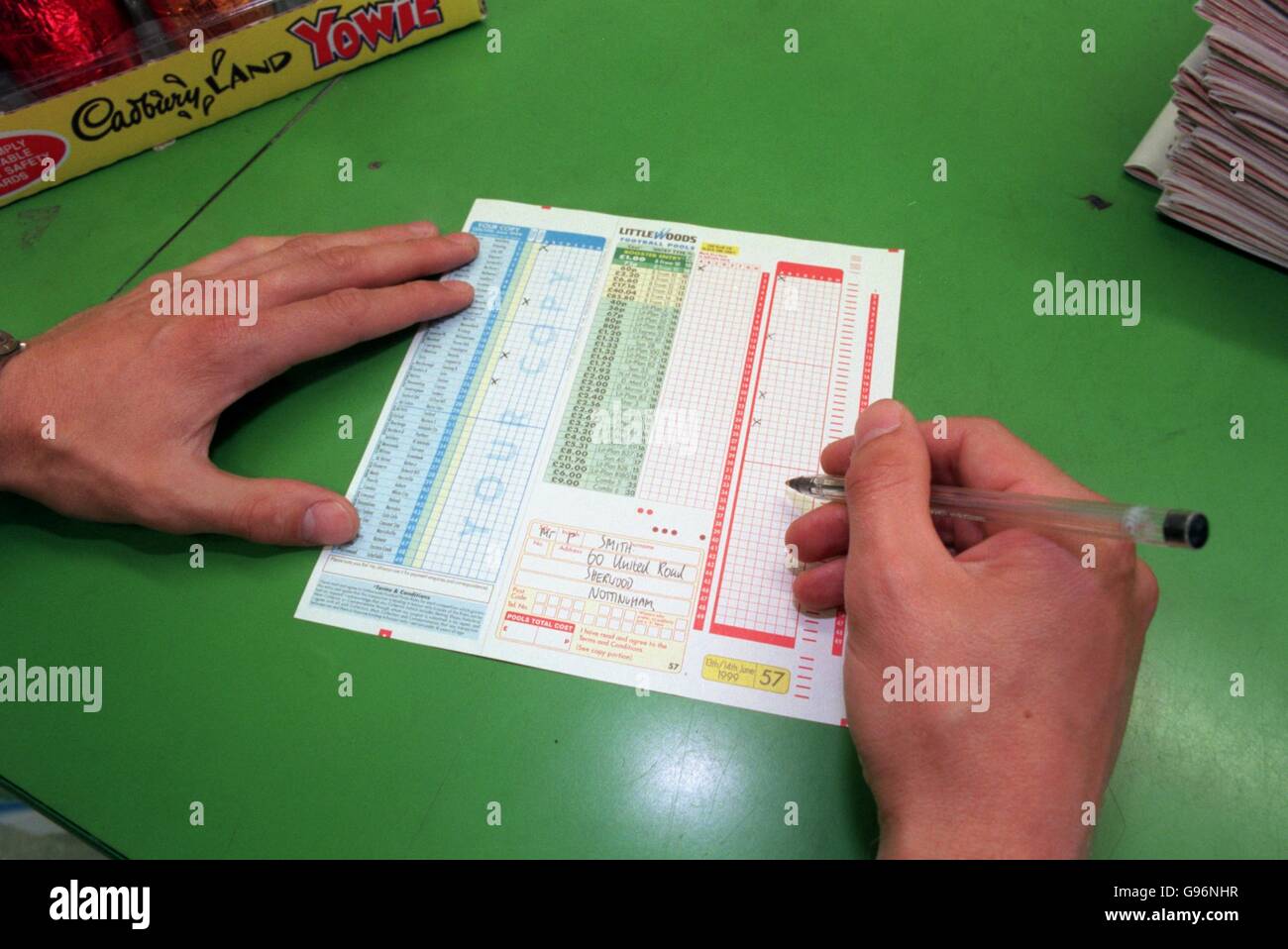 Soccer - Pools Form Stock Photo - Alamy
