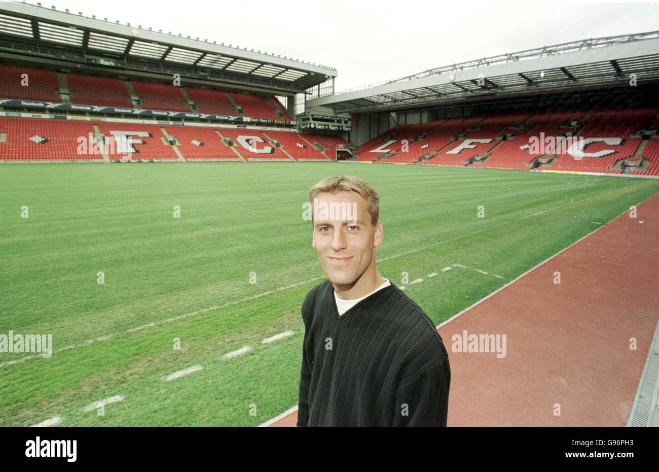 Liverpool fcs new dutch goalkeeper sander westerveld at anfield stadium ...