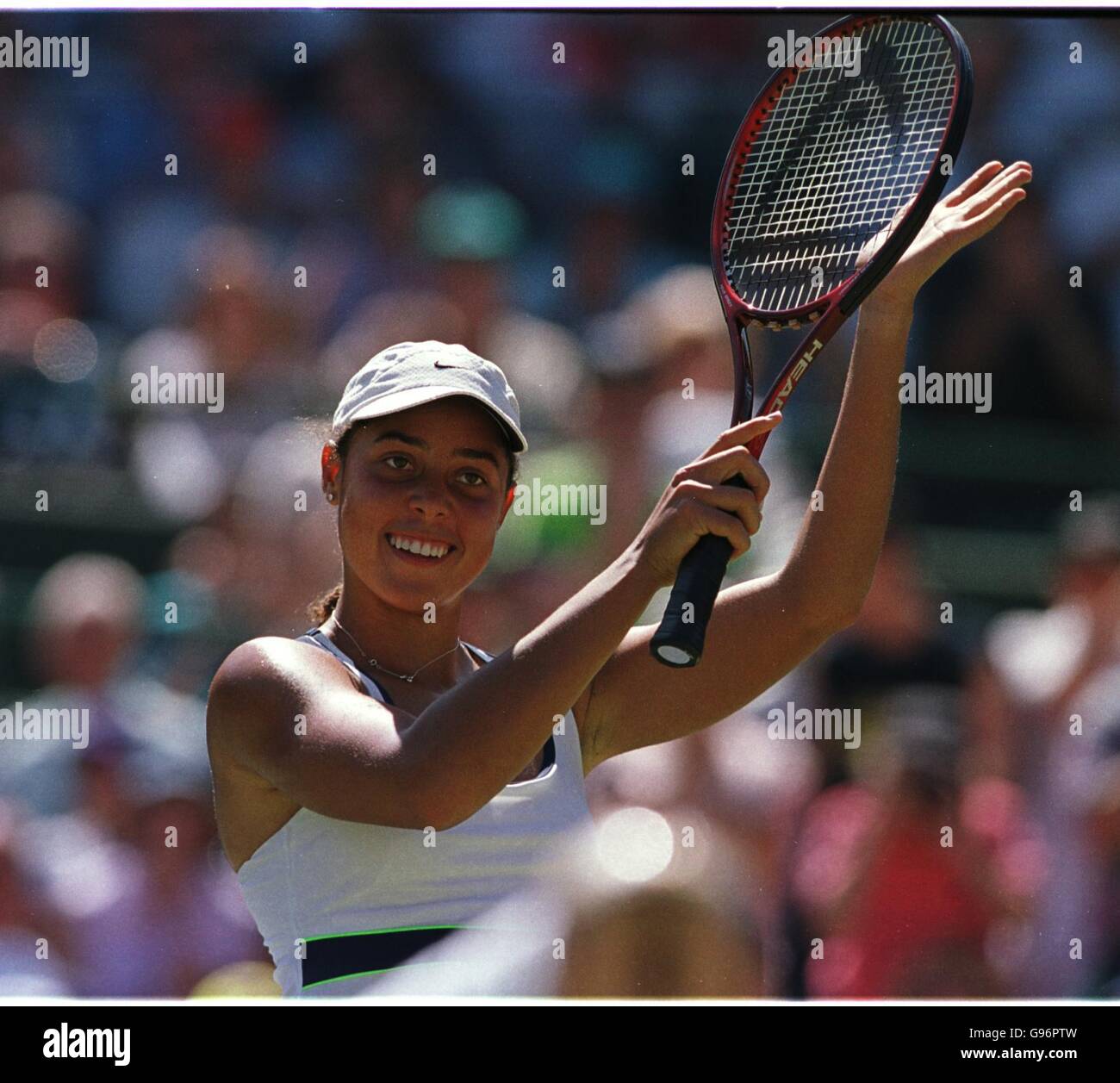 Tennis - Wimbledon. Womens Singles - Alexandra Stevenson v Jelena Dokic. Alexandra Stevenson ...