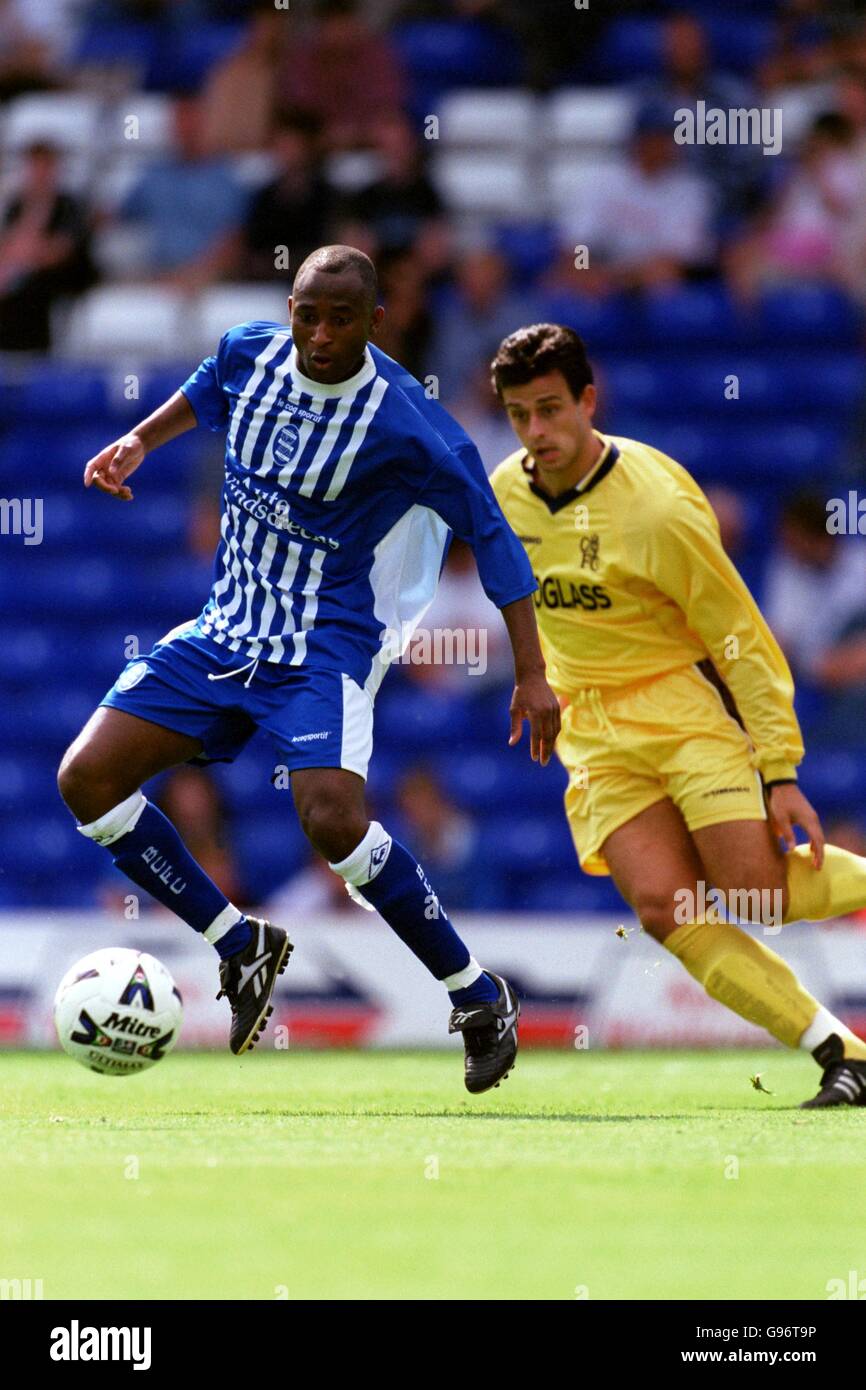 Chelsea's Neil Clement (right) closes down Birmingham City's Peter ...