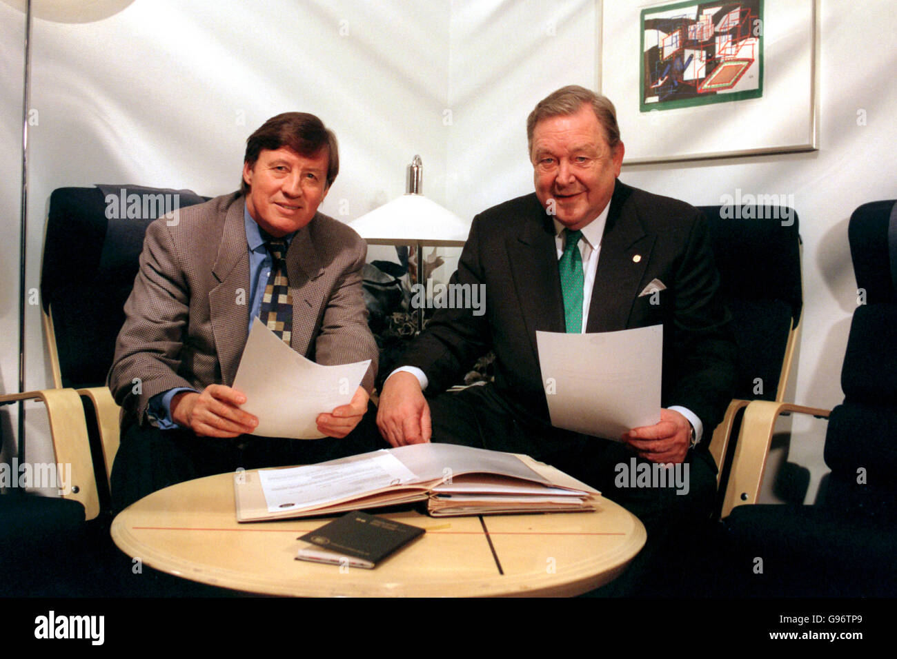 Uefa president lennart johansson gerhard aigner hi-res stock ...
