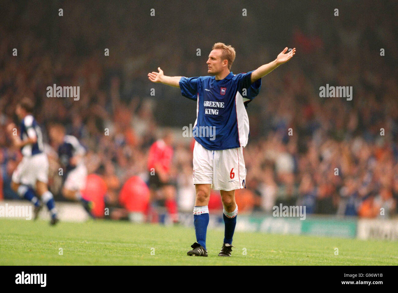 Ipswich towns mark venus celebrates scoring for ipswich town hi-res ...