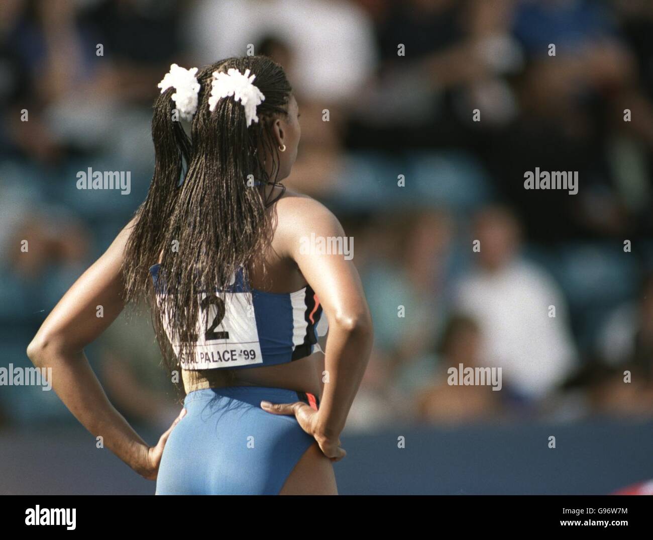 Ashia waits for her turn in the triple jump competition hi-res stock ...