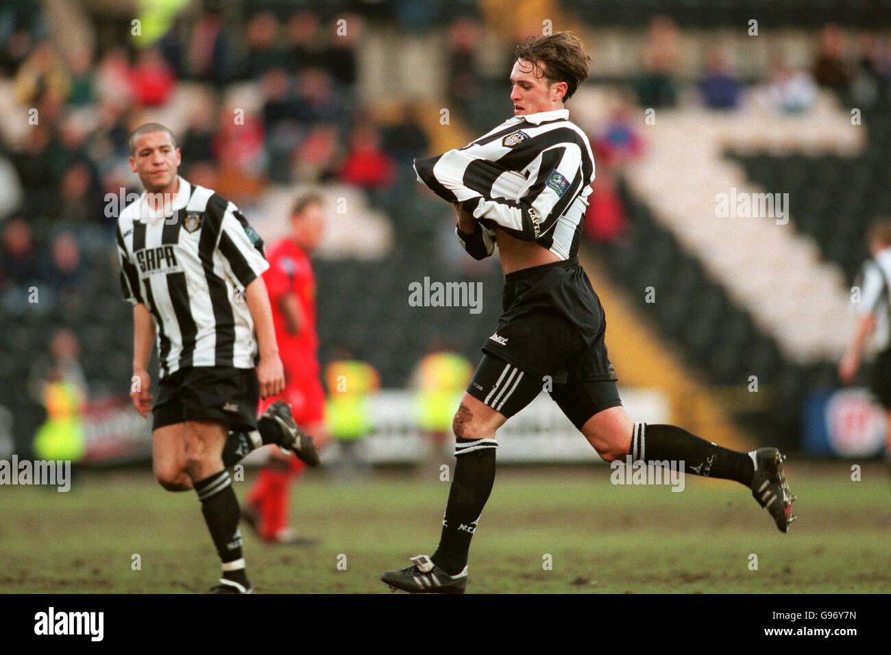 Ian Hendon, Notts County celebrates after scoring the winning goal of ...