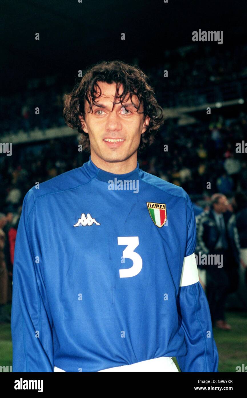 Soccer - Friendly - Italy v Norway. Paolo Maldini, Italy Stock Photo ...