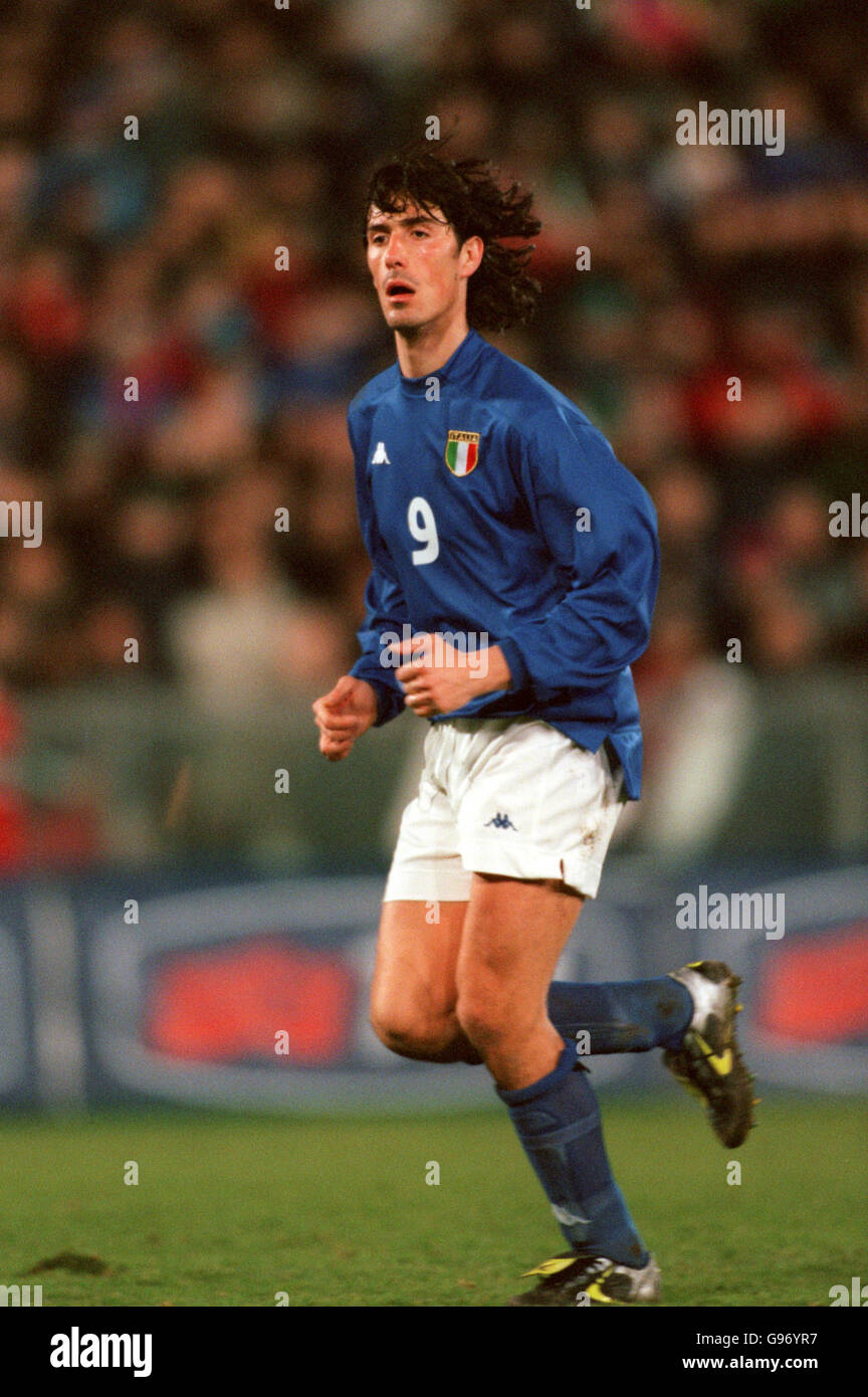 Soccer - Friendly - Italy v Norway. Marco Delvecchio, Italy Stock Photo ...