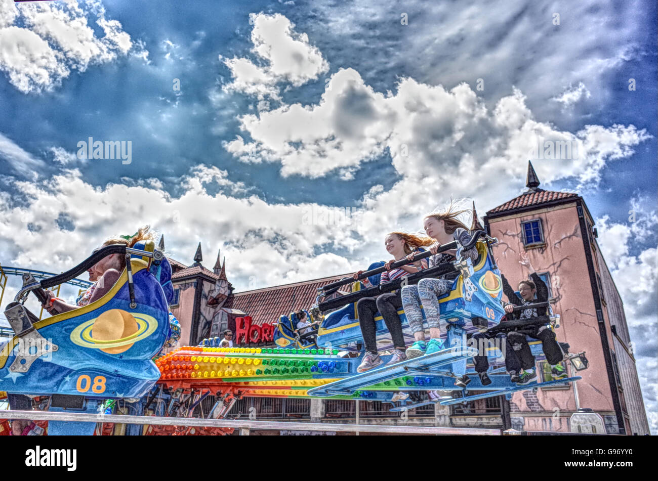 Girls On Funfair Ride On High Resolution Stock Photography and Images ...