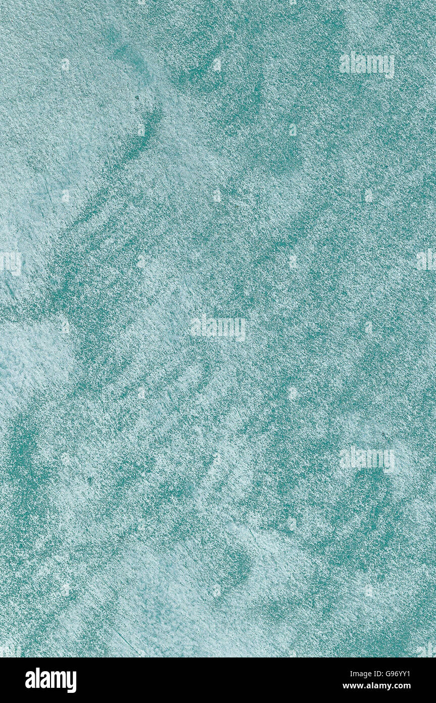 detail of effective decorative plaster blue and white placed on a wall ...