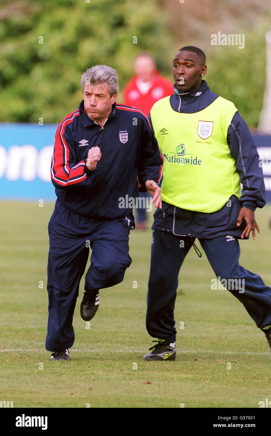 England Training - Bisham Abbey. England Manager Kevin Keegan battles ...