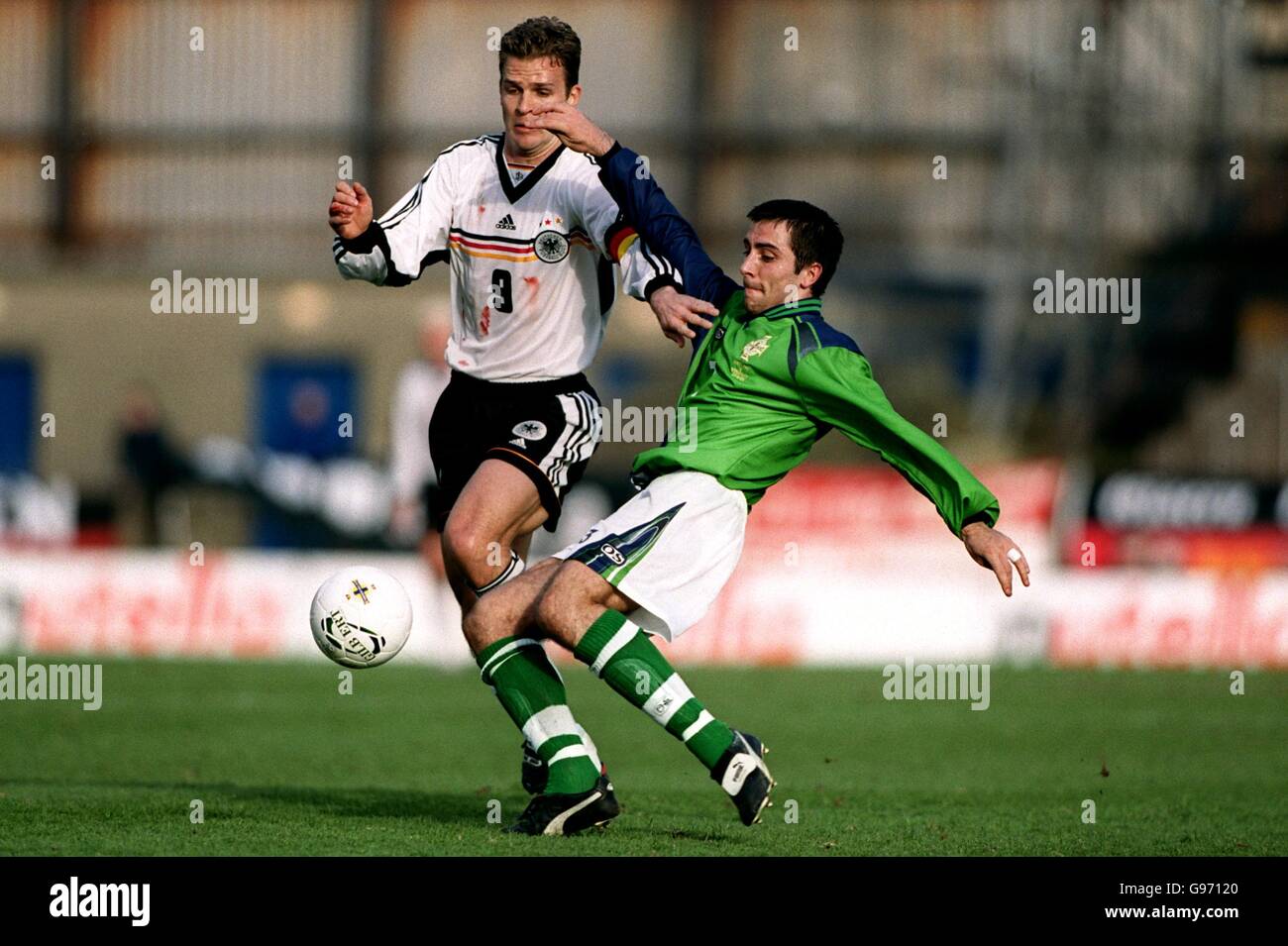 Germanys oliver bierhoff and n irelands kevin horlock hi-res stock ...