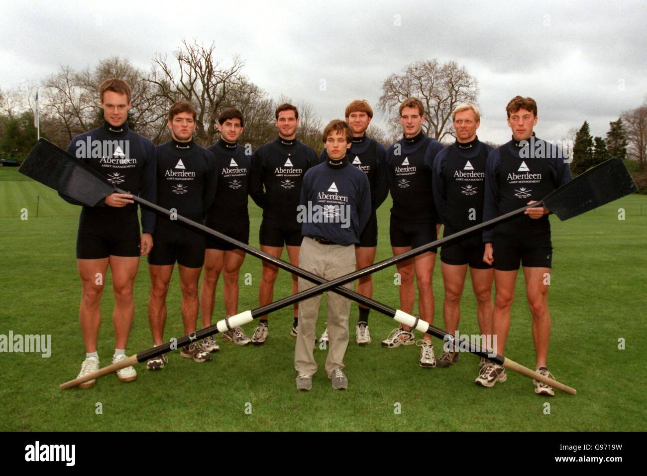 Oxford university blue boat crew 1999 (L/R) Colin Von Ettingshausen ...