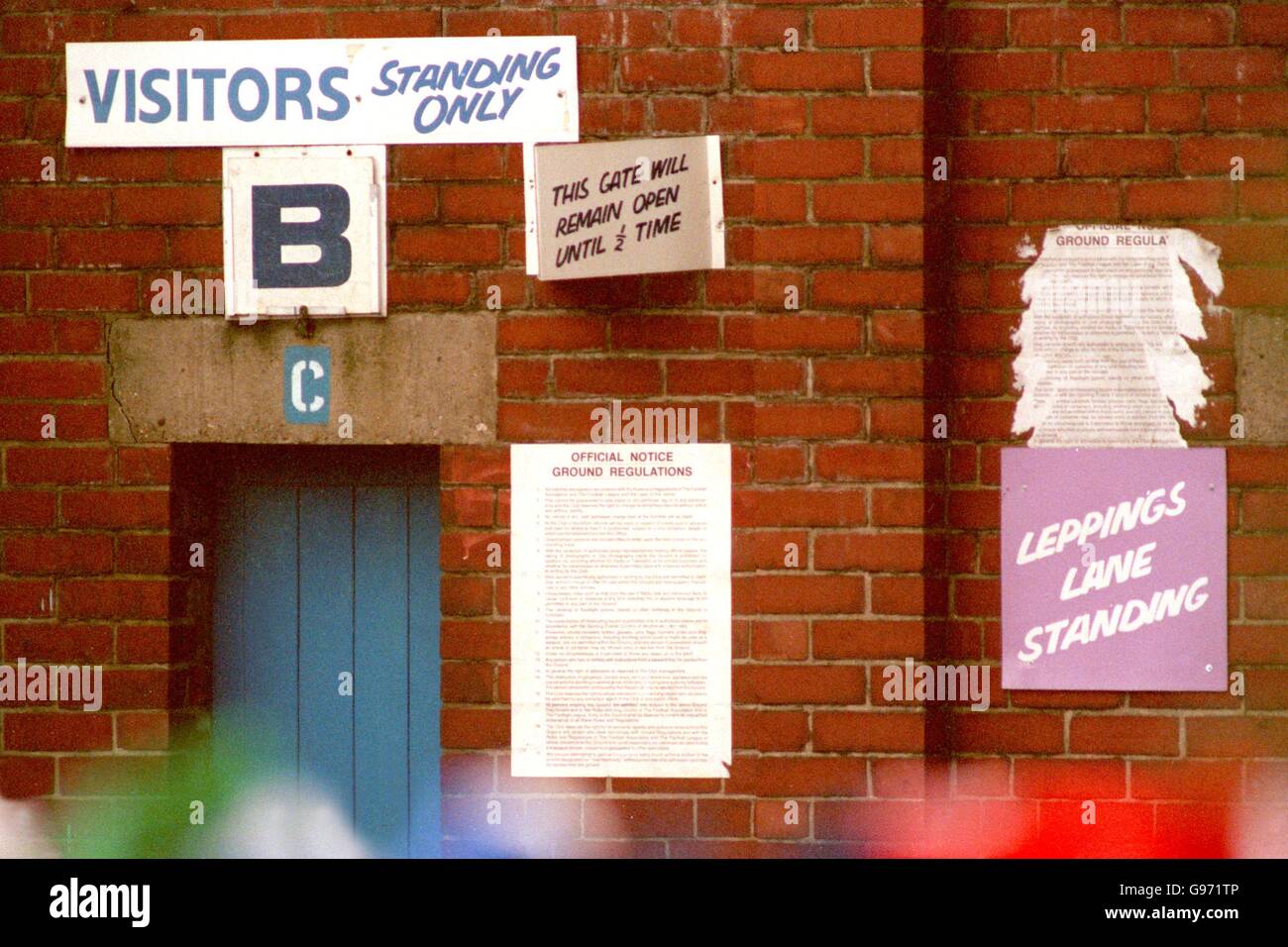 Soccer - English League Division One - Hillsborough Ground Regulations ...