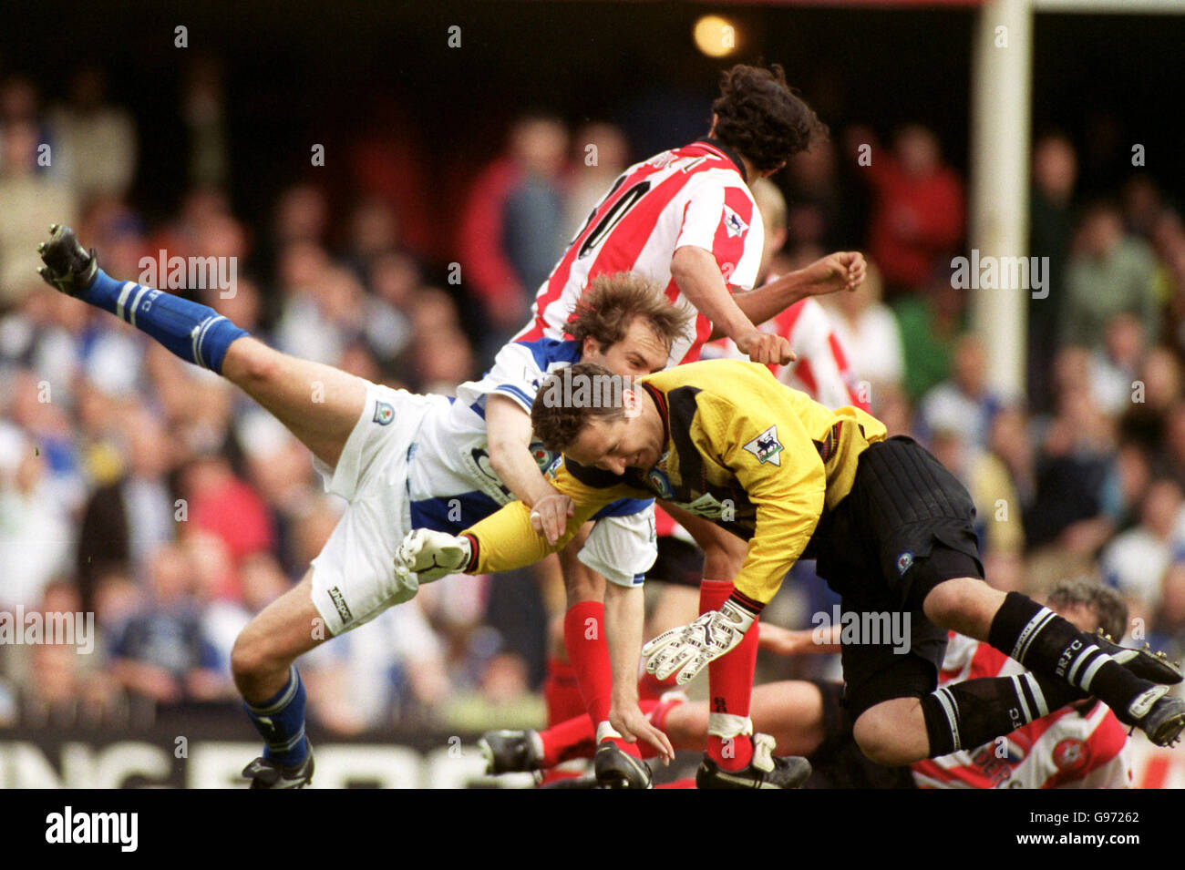 Southampton's Hassan Kachloul is stopped from scoring by Blackburn's ...