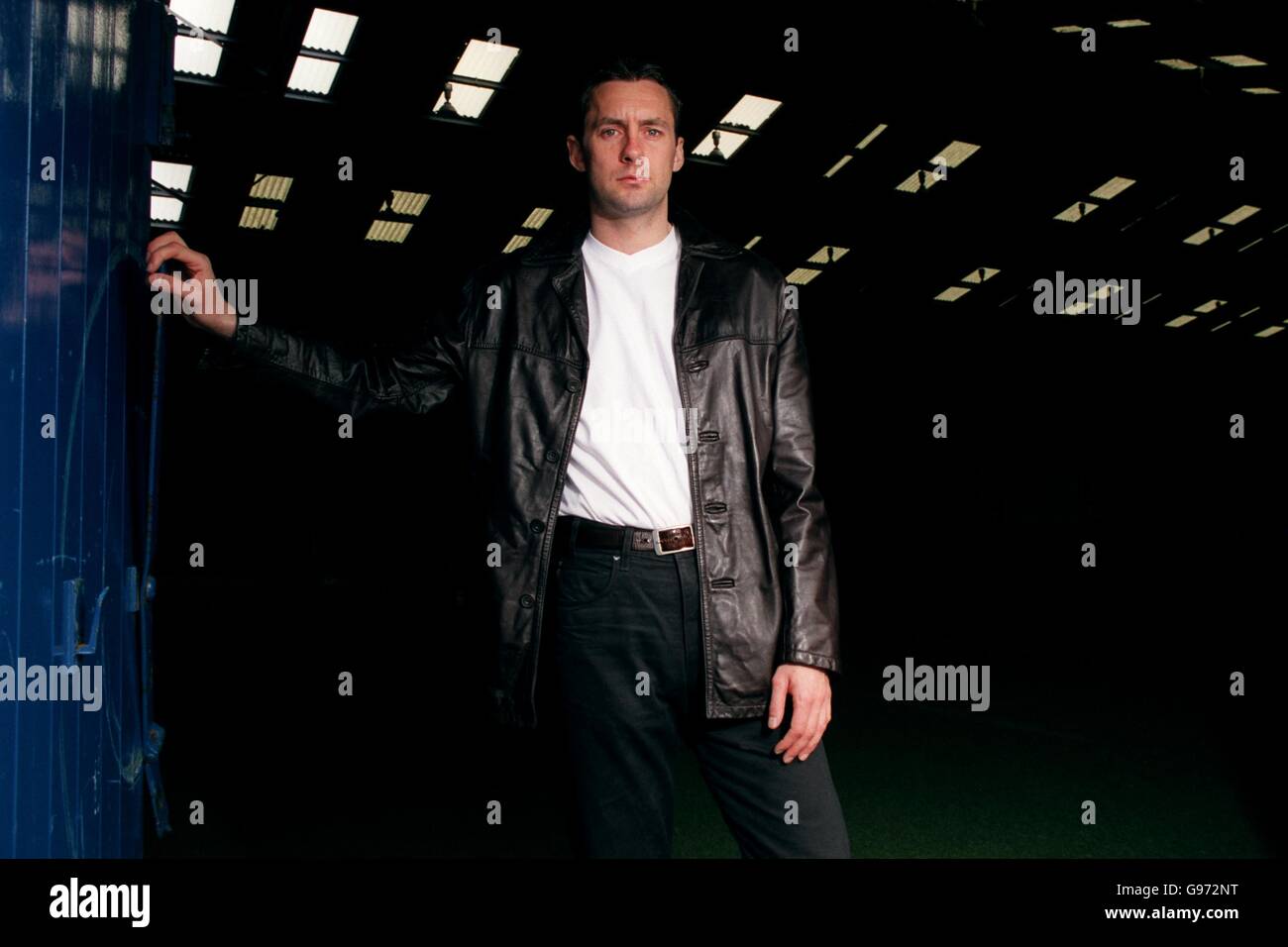 Everton and scotlands don hutchison at the bellefield training ground ...