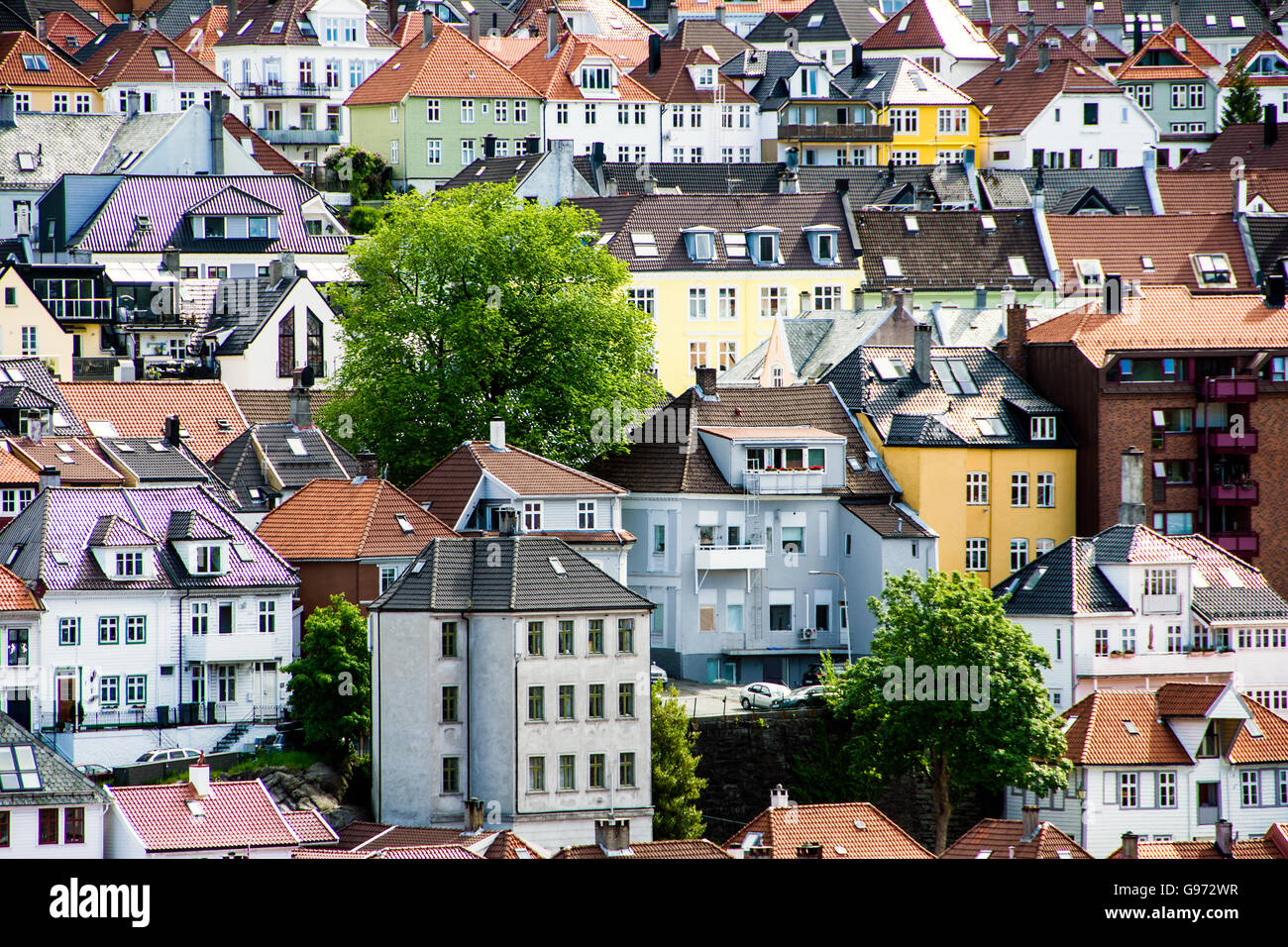 A residential area of Bergen, Norway Stock Photo - Alamy