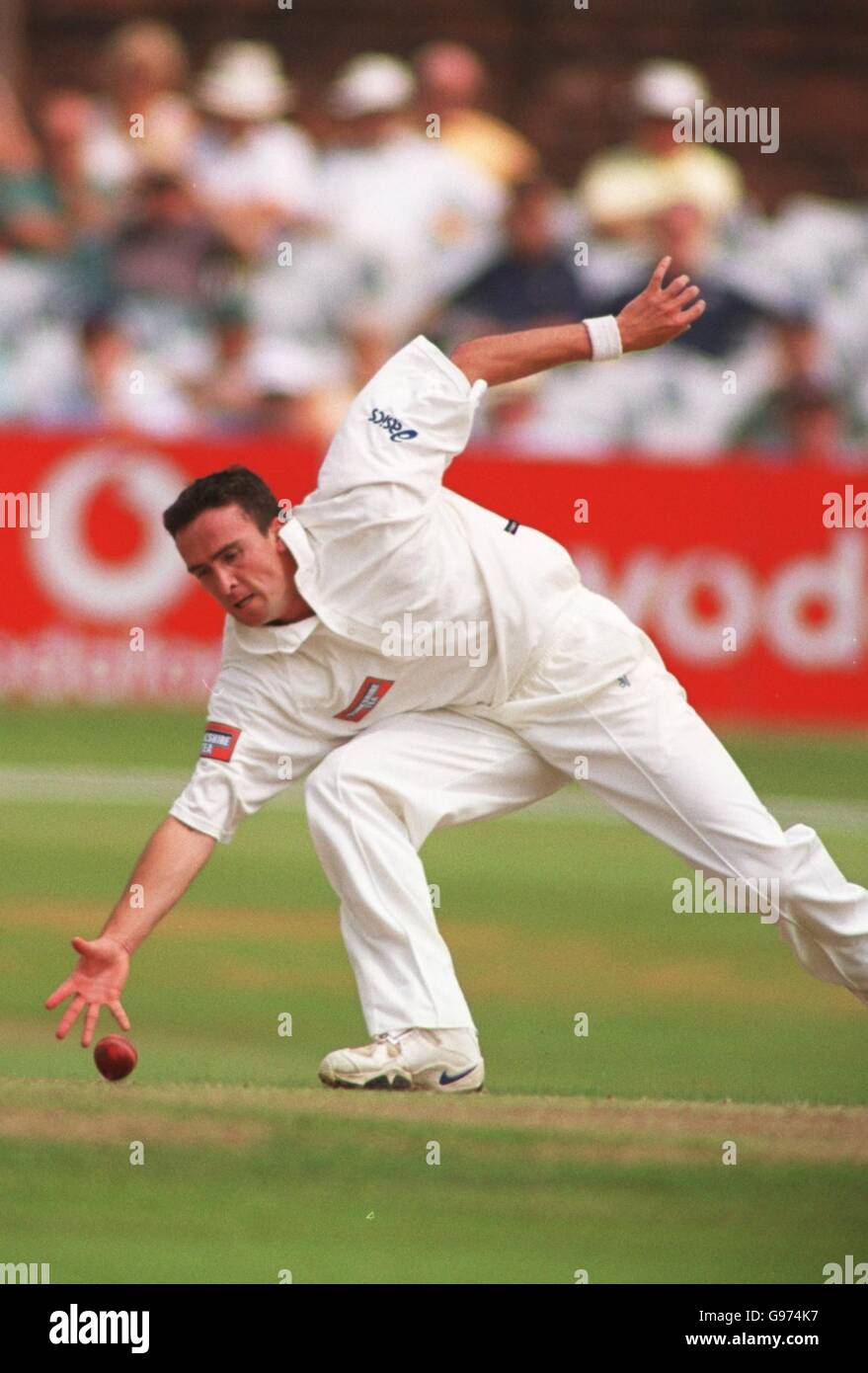 Yorkshires gavin hamilton stretches hard to block a drive hi-res stock ...