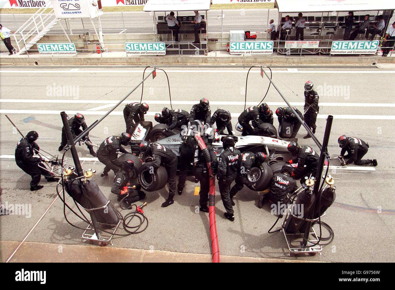 Formula One Motor Racing - Spanish Grand Prix. The McLaren pit crew ...