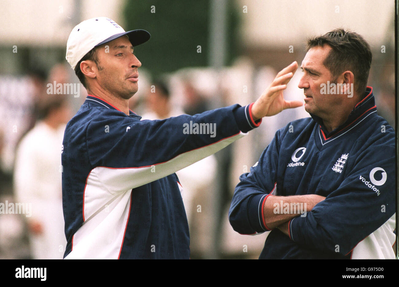 England's new Captain Nasser Hussain with caretaker coach Graham Gooch ...
