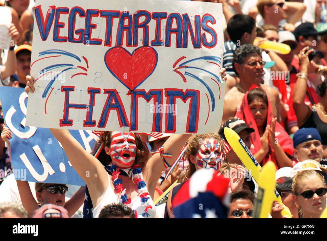 Fan face painting banner humour irony football hi-res stock photography ...