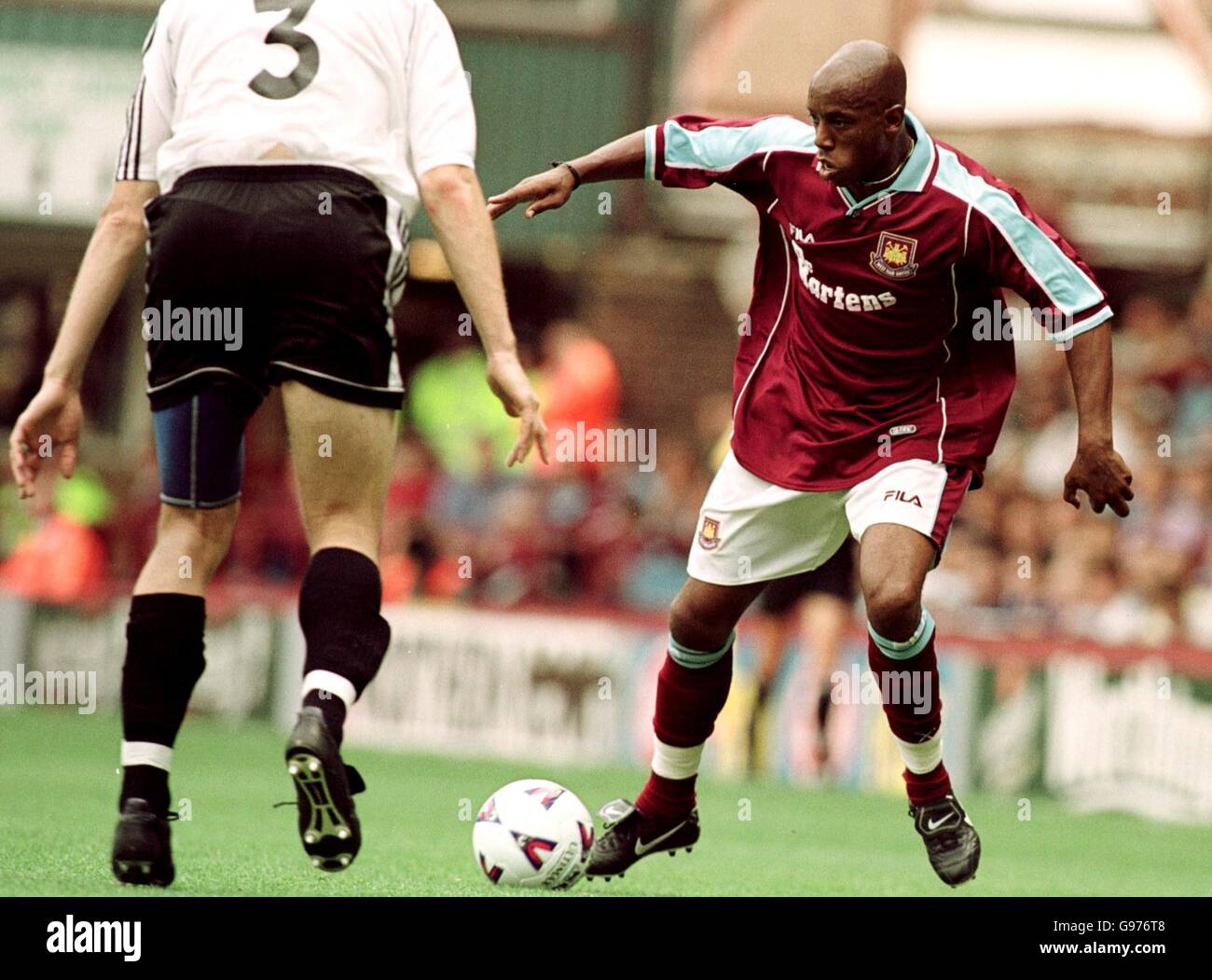 West ham uniteds ian wright takes on jokerits aki hyrylainien hi-res ...
