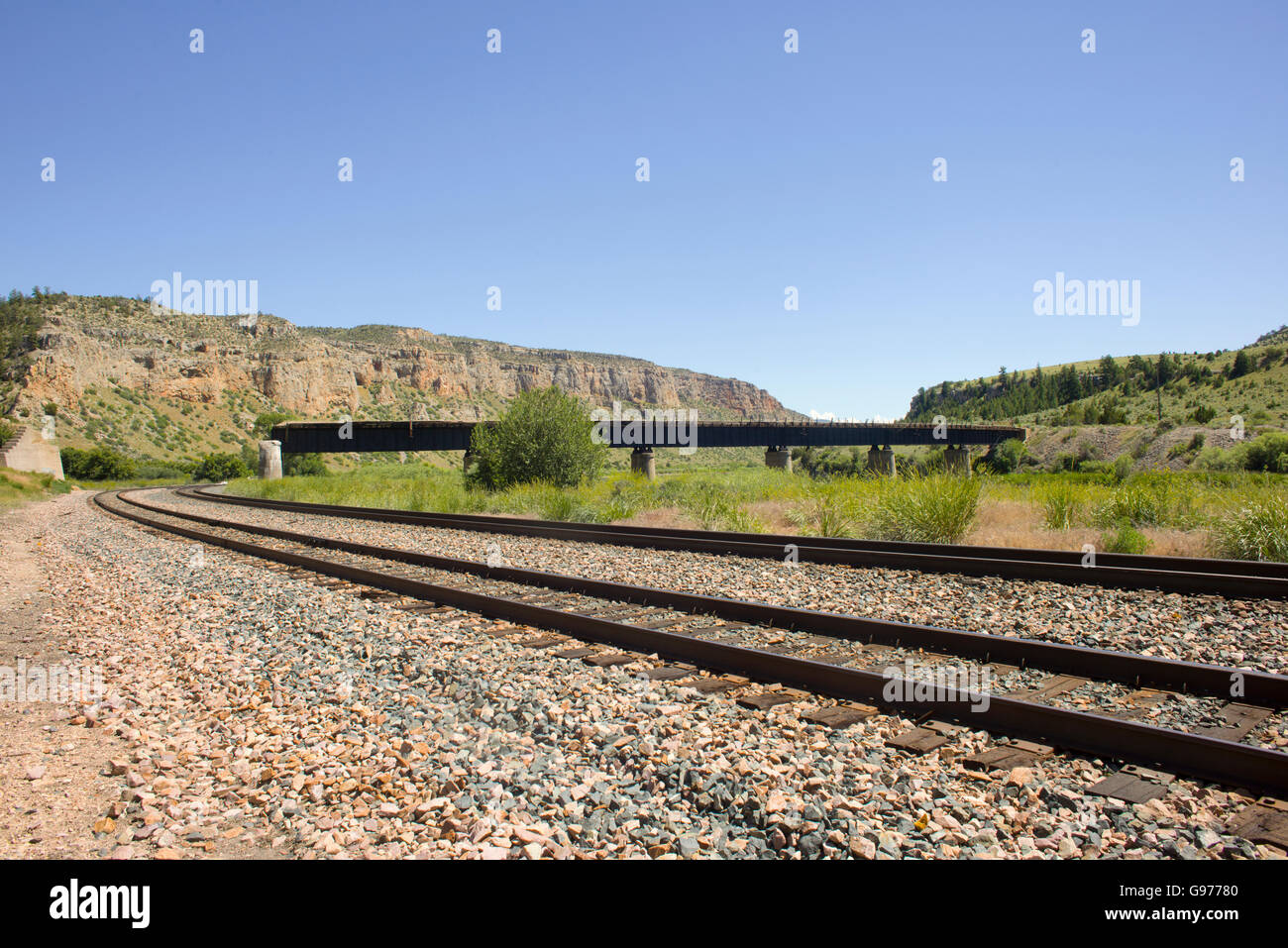 View of old Lombard Railroad bridge across the Missouri River at the ...