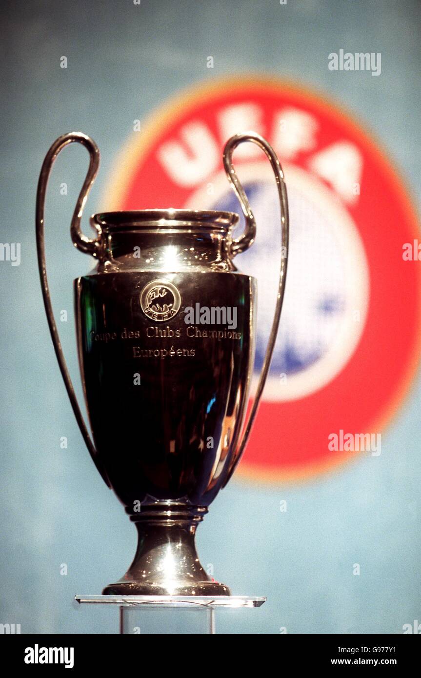 Soccer - UEFA Champions League draw -. The UEFA Champions League Trophy ...