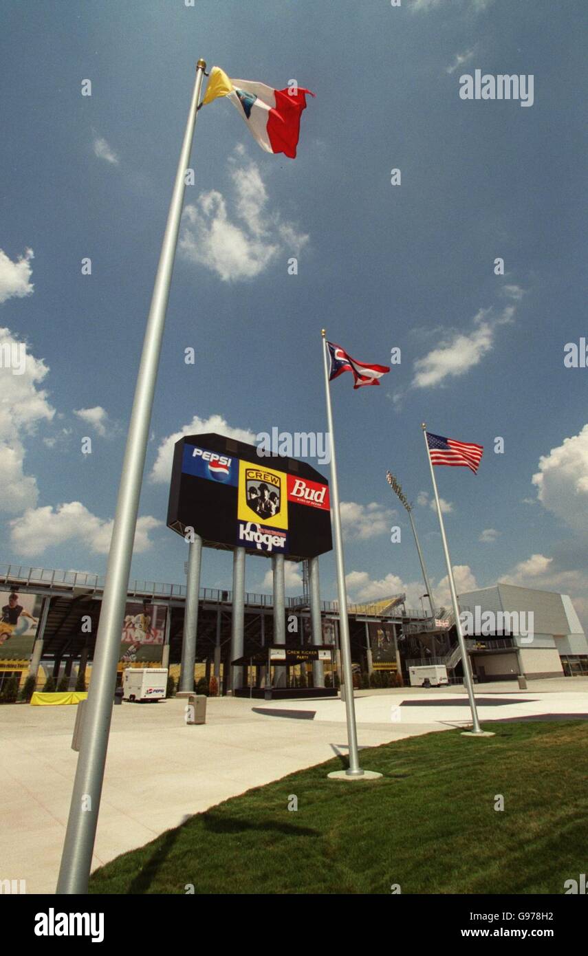 Flags flying at the Columbus Crew Stadium, the first purpose built ...