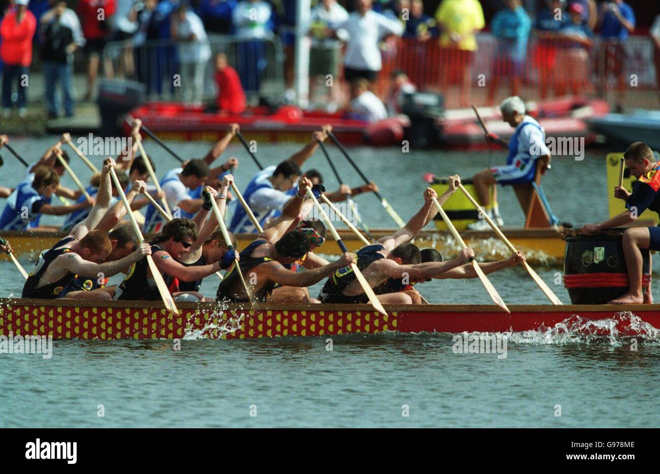 Dragon Boat Racing - World Championships. The Australian team stretch ...