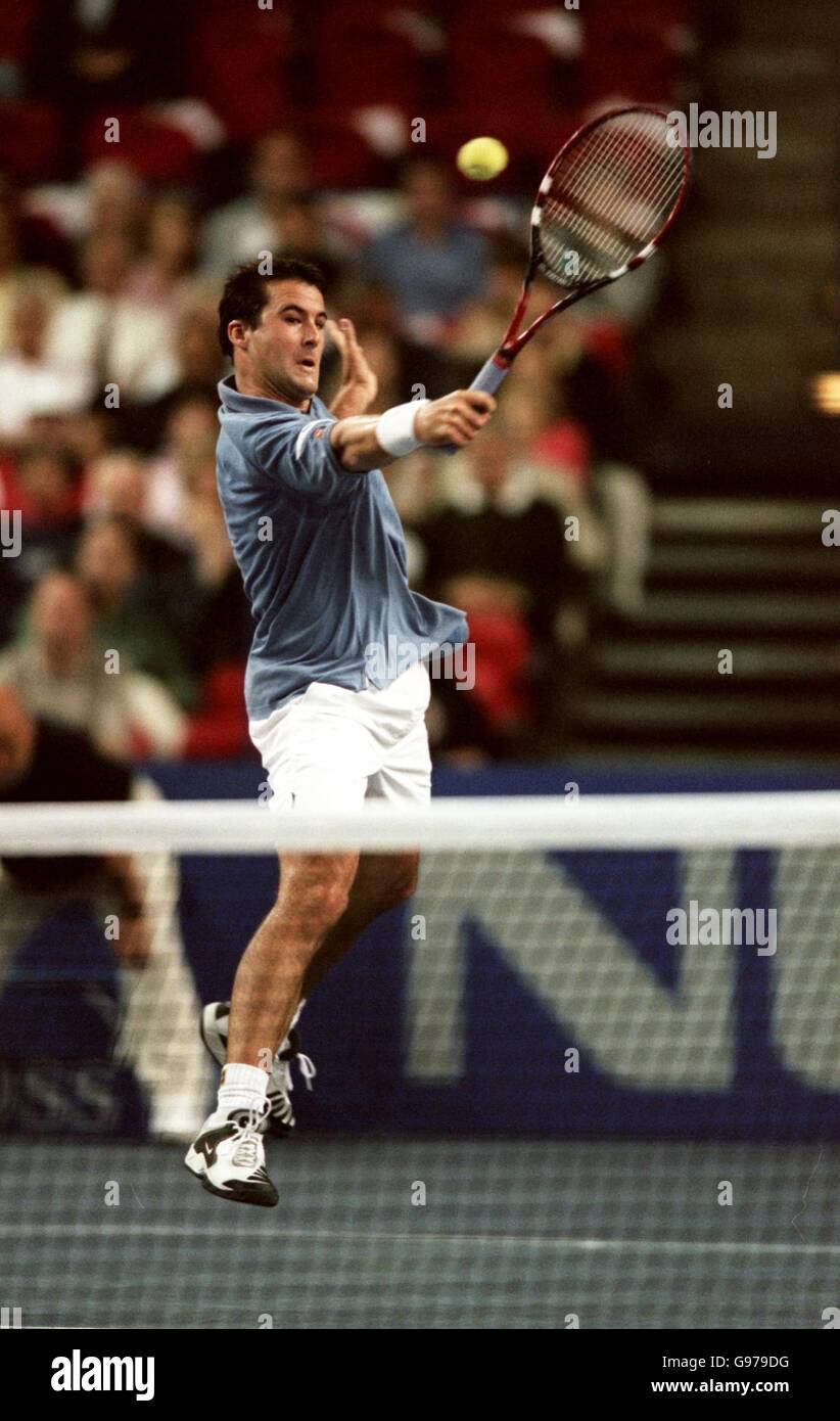 South Africa's Neville Godwin in action against Greg Rusedski Stock ...