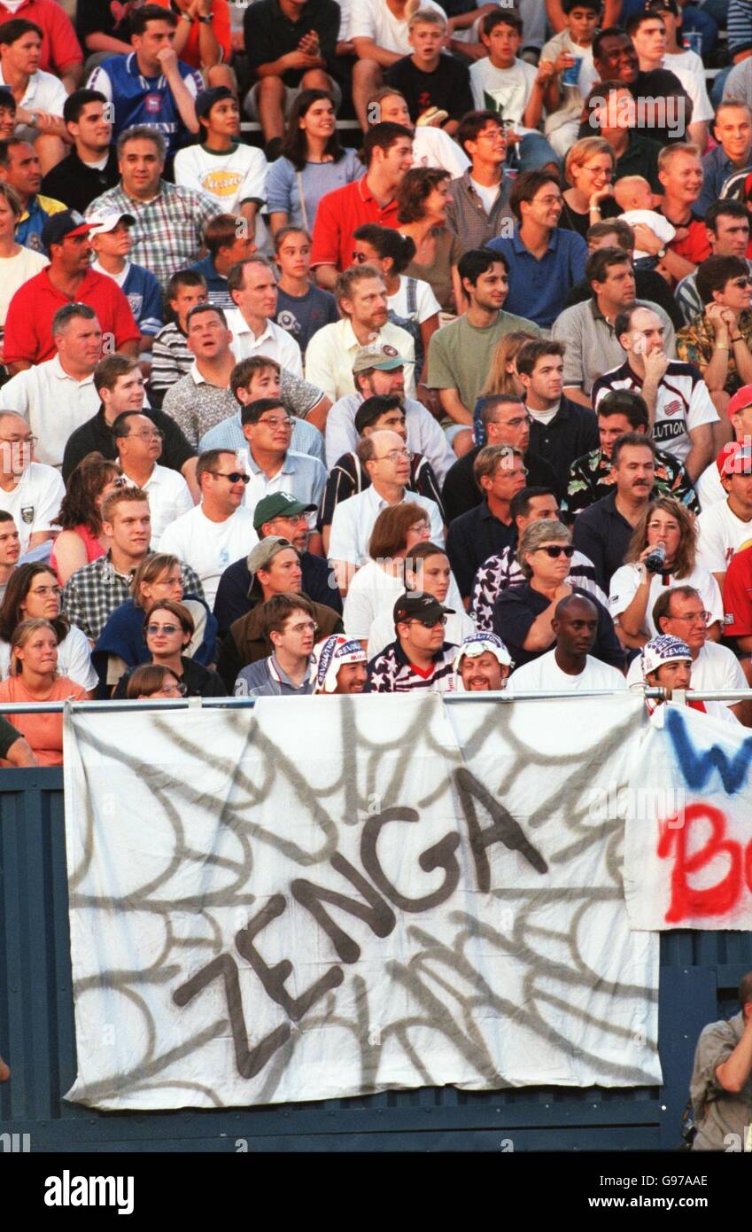 New England Revolution fans with a Walter Zenga banner Stock Photo - Alamy