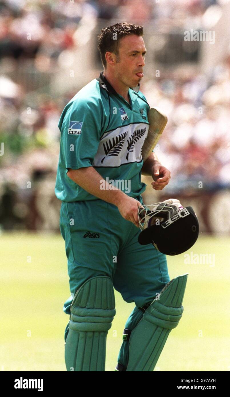 New Zealand's Roger Twose makes his way back to the pavilion after ...