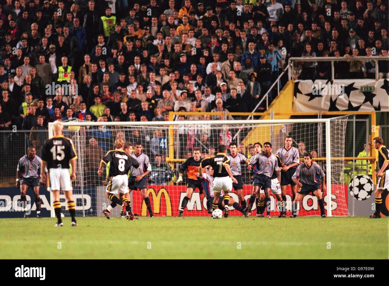 Aik solnas nebojsa novakovic centre has his free kick blocked hi-res ...