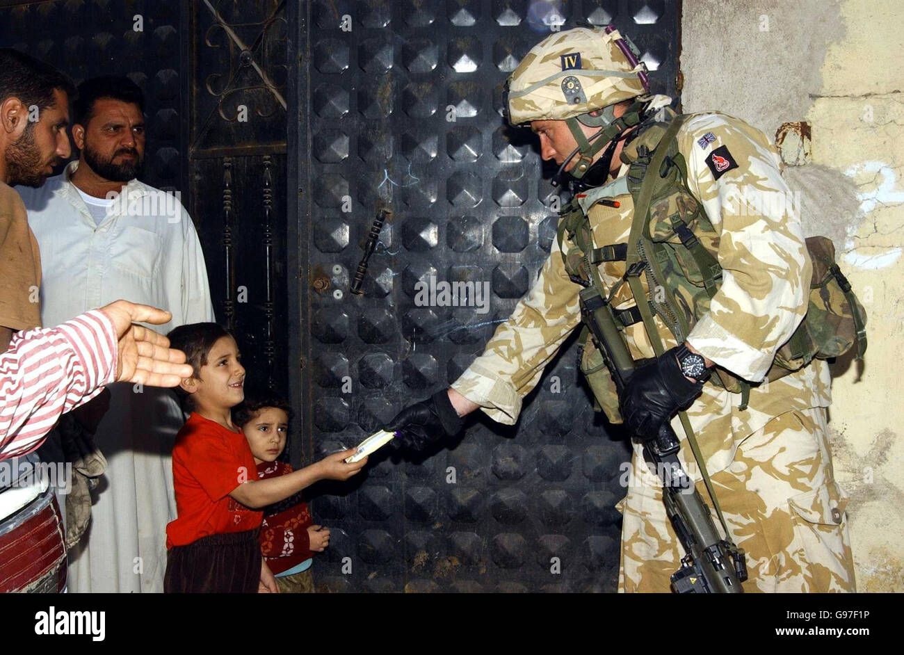 Seargeant Ian Parsons from the King's Own Royal Border Regiment gives a ...