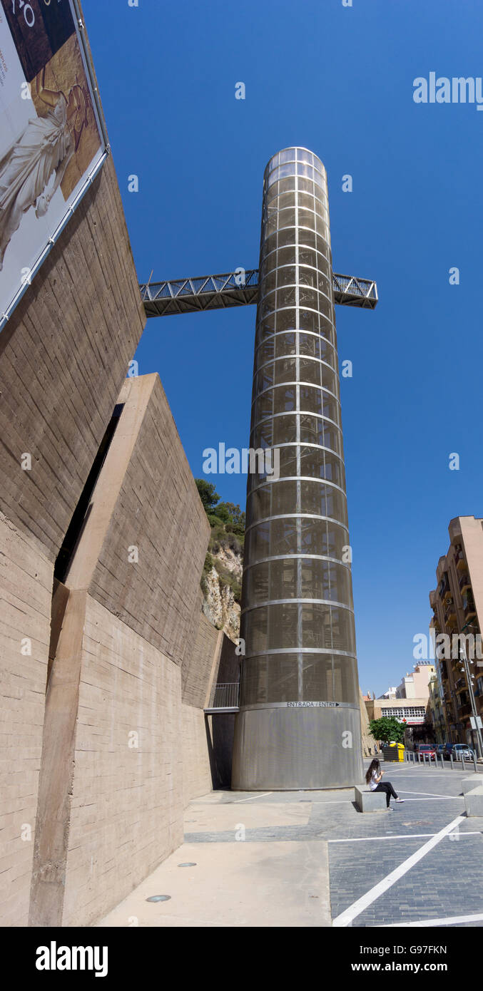 A panoramic lift elevator in Cartagena Murcia Spain. Tourist attraction ...