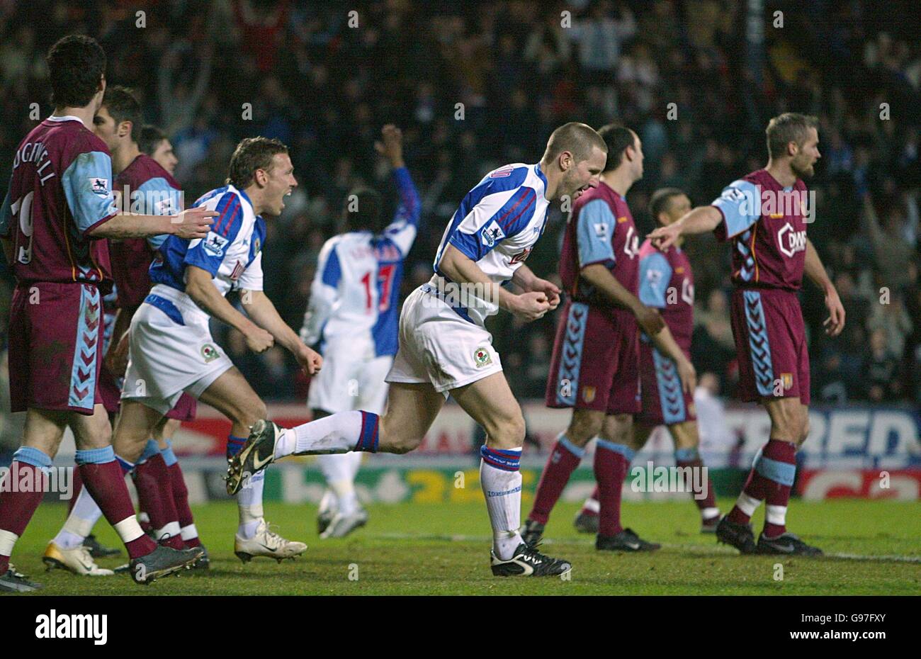 Blackburn Rovers' Andy Todd (c) wheels away in celebration after ...