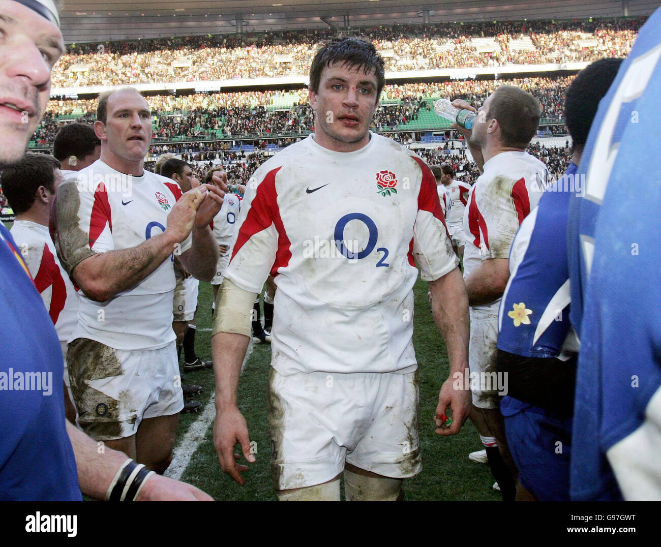 England's Martin Corry leads his team off after their 31-6 defeat to ...