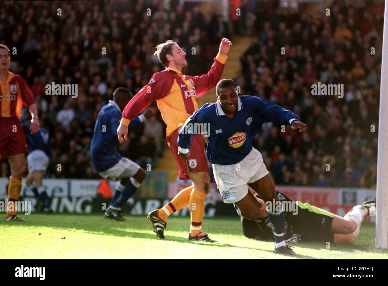 Leicester's Andy Impey celebrates his equalising goal Stock Photo - Alamy