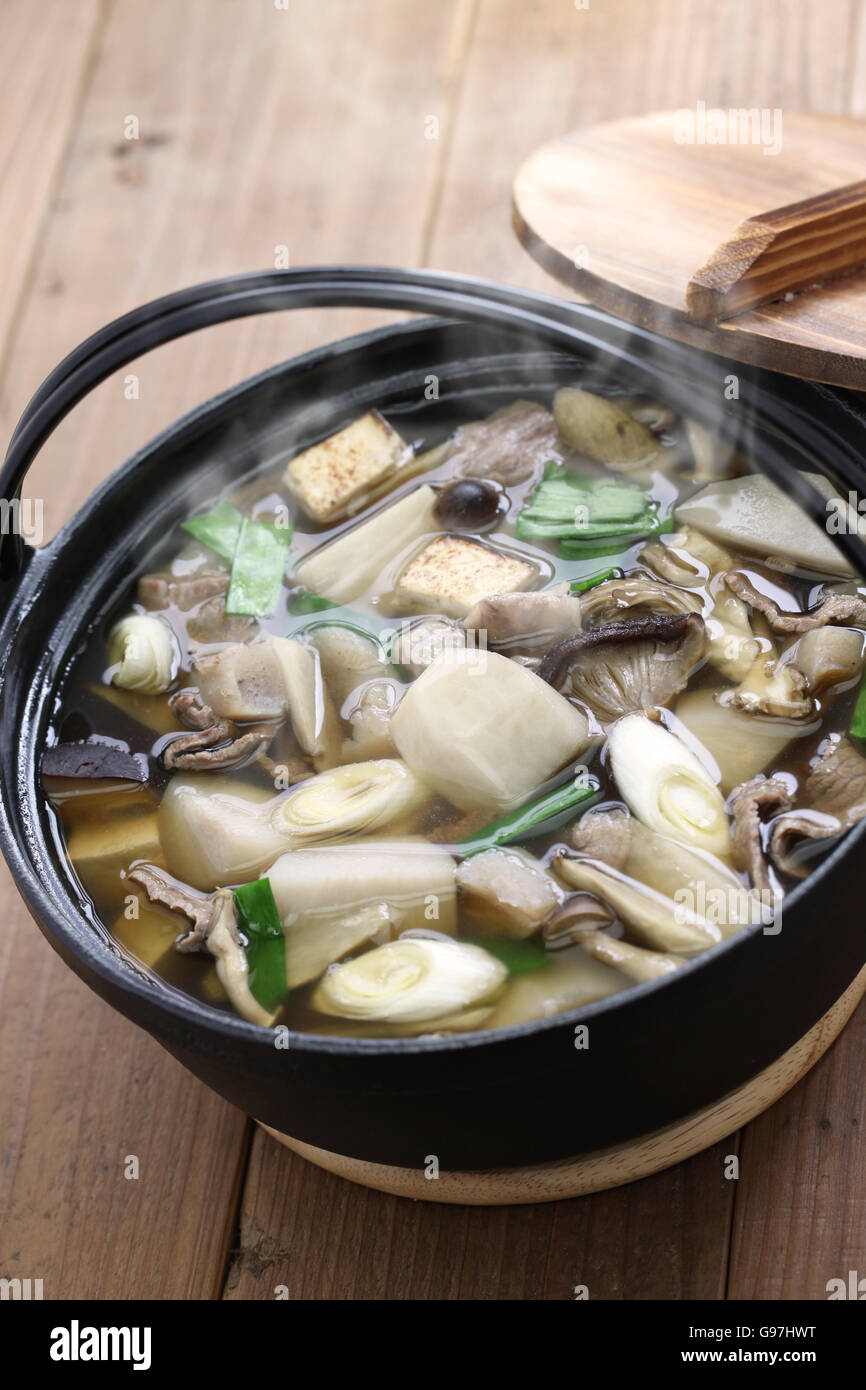 imoni, japanese hotpot cooking, taro potato and beef Stock Photo - Alamy