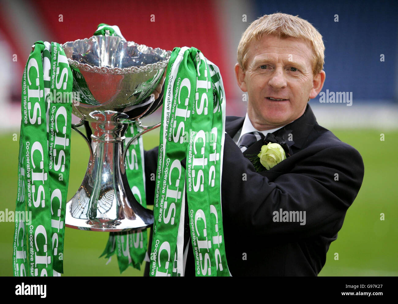 Scottish cup trophy holding hi-res stock photography and images - Alamy