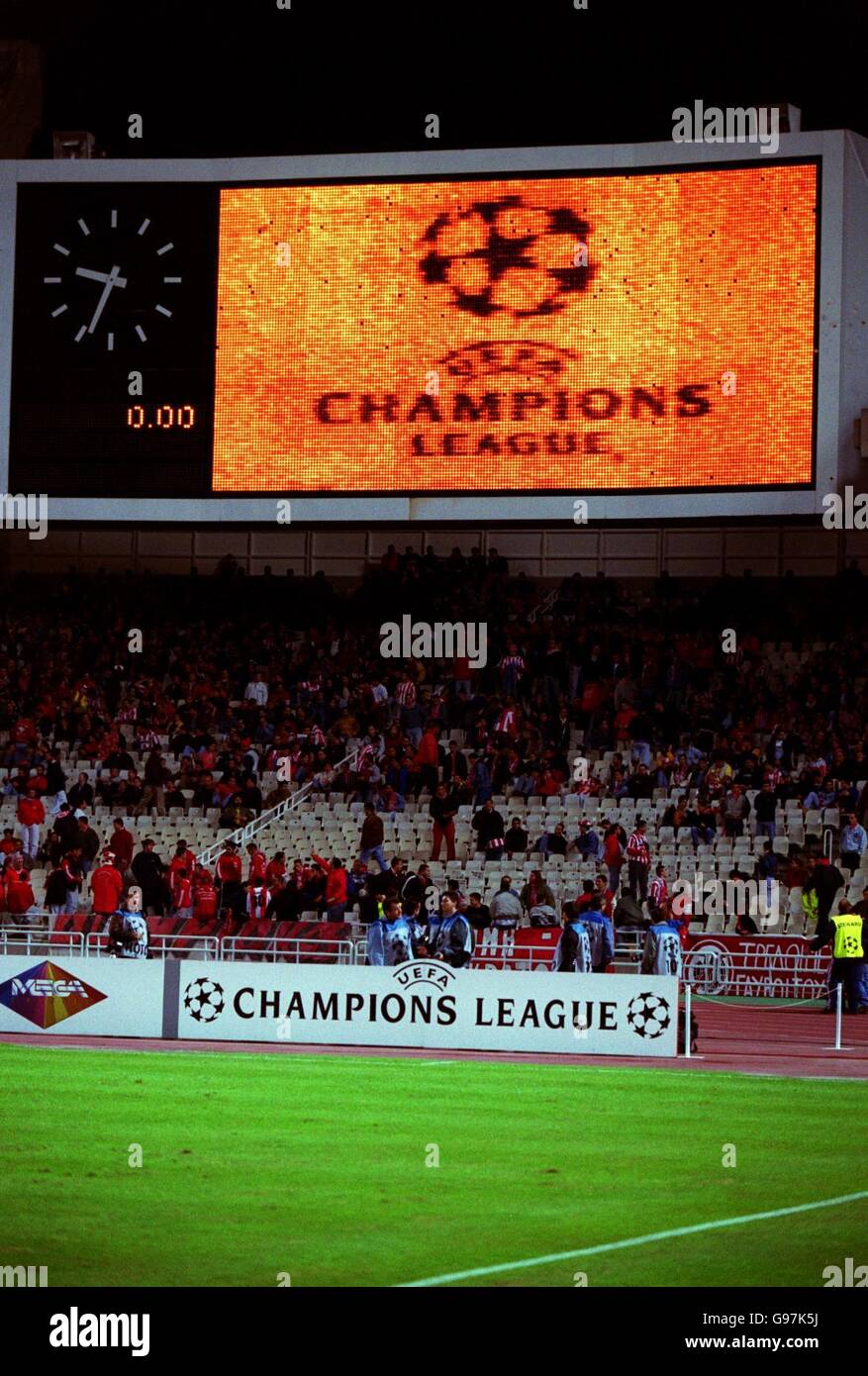 Uefa champions league logo on the scoreboard hi-res stock photography ...