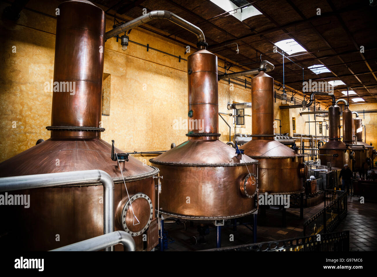 Copper pot at Jose Cuervo tequila distillery, Tequila, Jalisco, Mexico ...