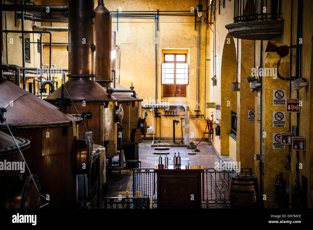 Copper pot at Jose Cuervo tequila distillery, Tequila, Jalisco, Mexico ...