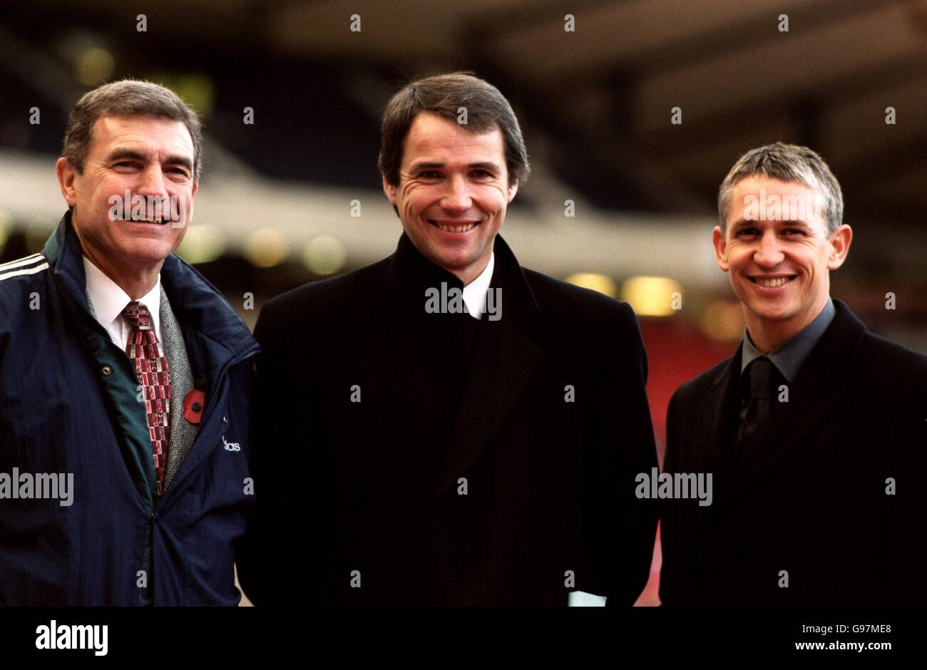 The BBC Sport Match of the Day team (l-r): Trevor Brooking, Alan Hansen ...